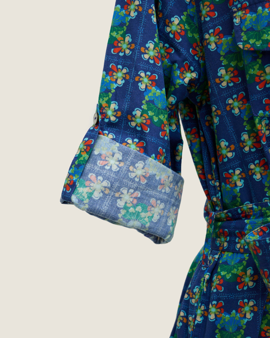 Original Long Shirt Dress - Bunga Raya Tiles Blue – Nala International